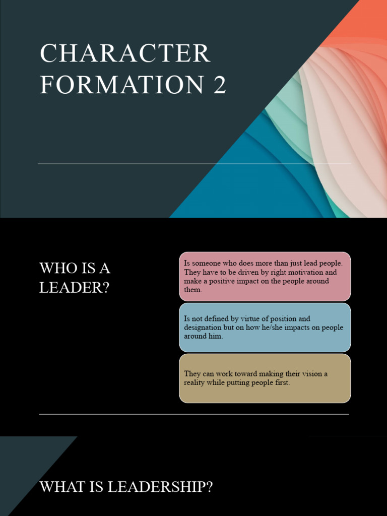 Character Formation 2 | PDF | Leadership | Goal
