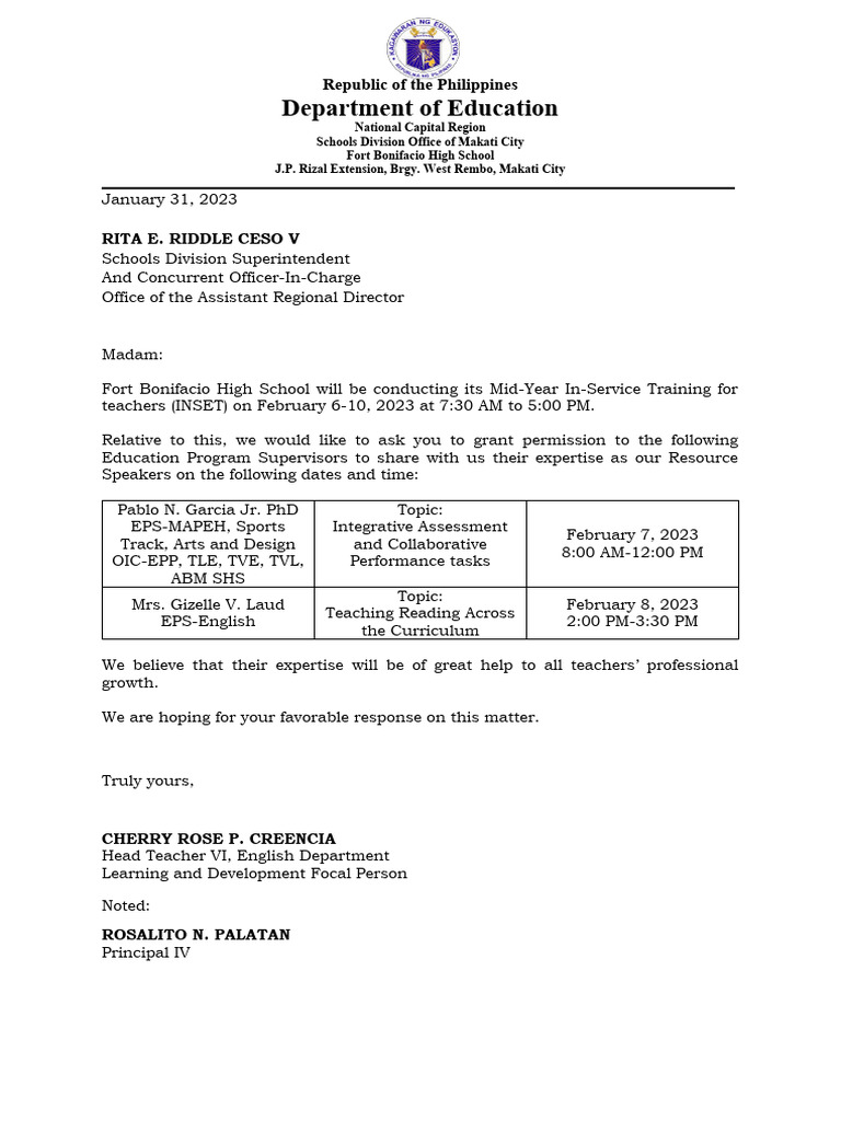 INSET Invitation | PDF | Foreign Language Studies