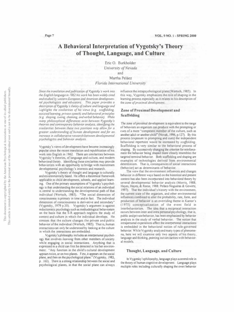 Eric Burkholder & Martha Peláez - A Behavioral Interpretation of ...