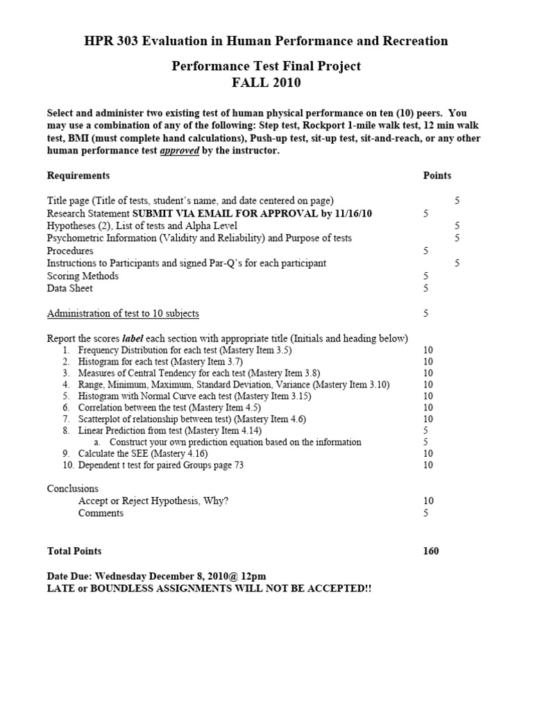 Human Performance Test Evaluation Guide | PDF | Student's T Test ...
