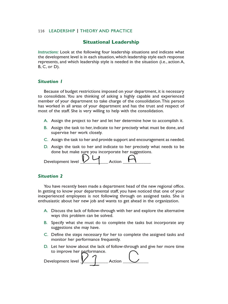 Situational Leadership #7 | PDF | Leadership | Cognitive Psychology