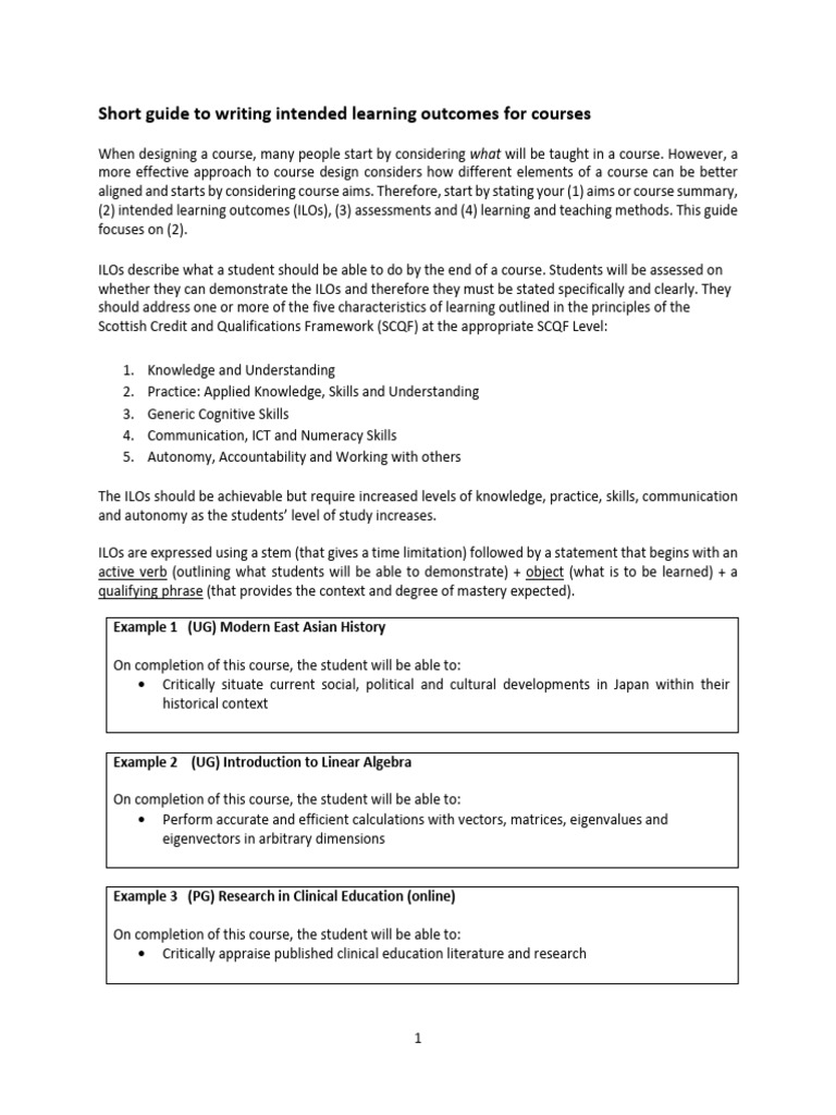 ILO Guide | PDF | Learning | Knowledge