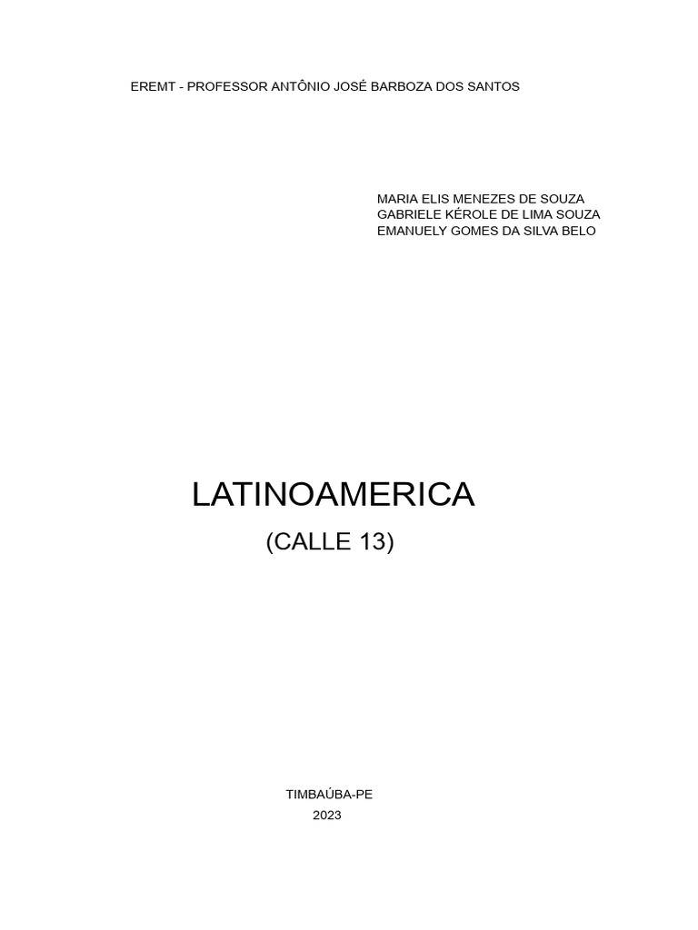 LATINOAMERICA(CALLE 13) (1) | PDF | America latina | Perú