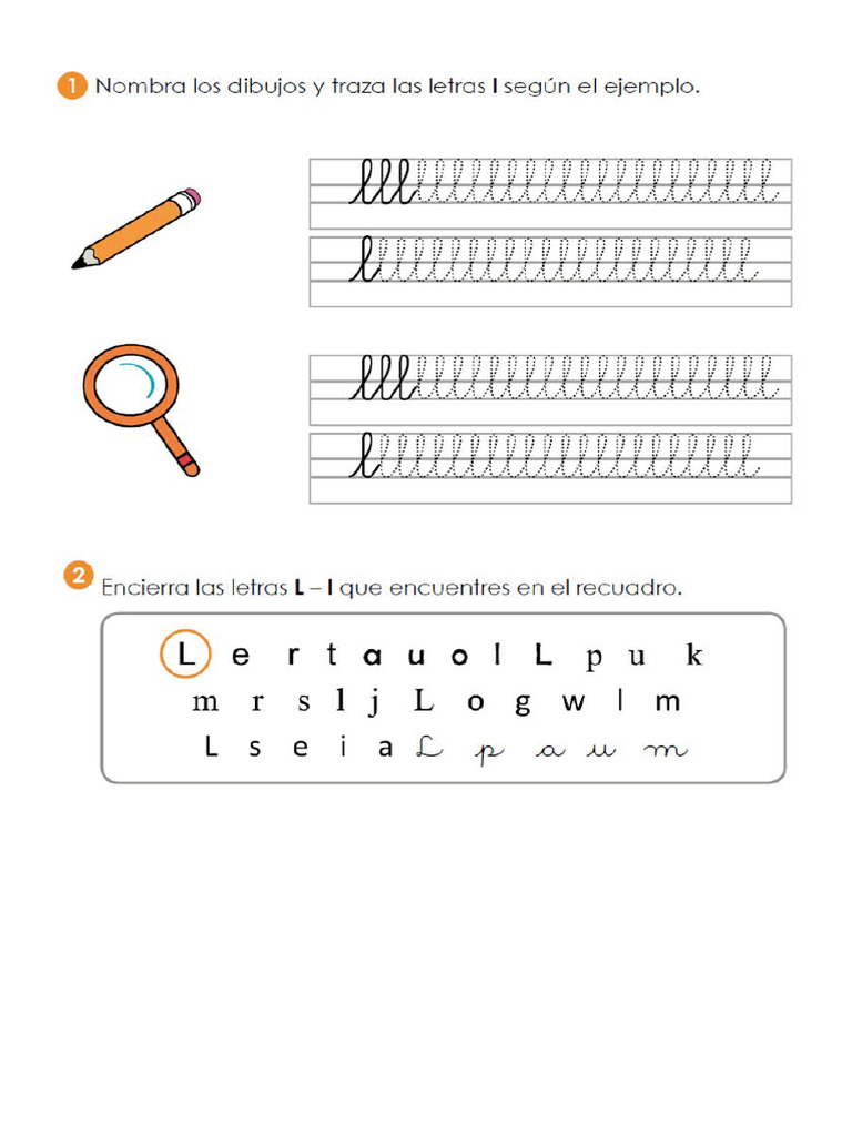 Actividades Letra L | PDF