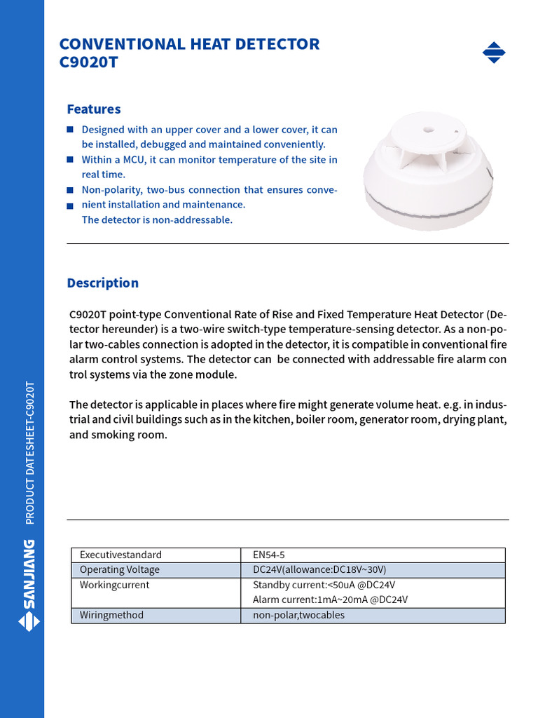 Conventional Heat Detector Datasheet | PDF | Energy Technology | Power ...