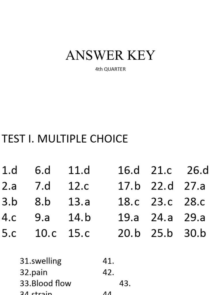 ANSWER KEY 4th Exam MAPEH 9 | PDF | Science & Mathematics