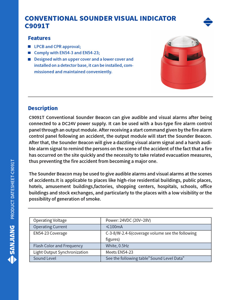 C9091T Sounder Beacon Datasheet | PDF | Electrical Engineering ...
