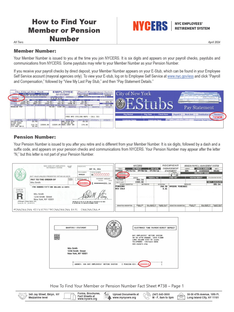 How To Find Your Member or Pension Number | PDF | Paycheck | Pension