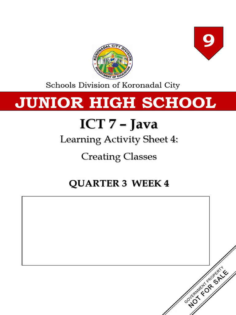 Las Ict7 Java Q3 Las 4 Pdf Inheritance Object Oriented Programming Programming