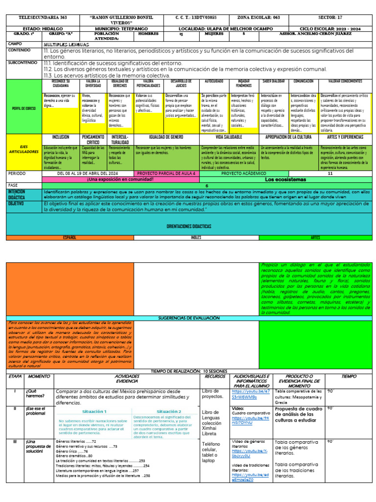 Lenguas Proyecto Xi, Sm 21 - 22... Tv 363 Acj | PDF | Era precolombina ...