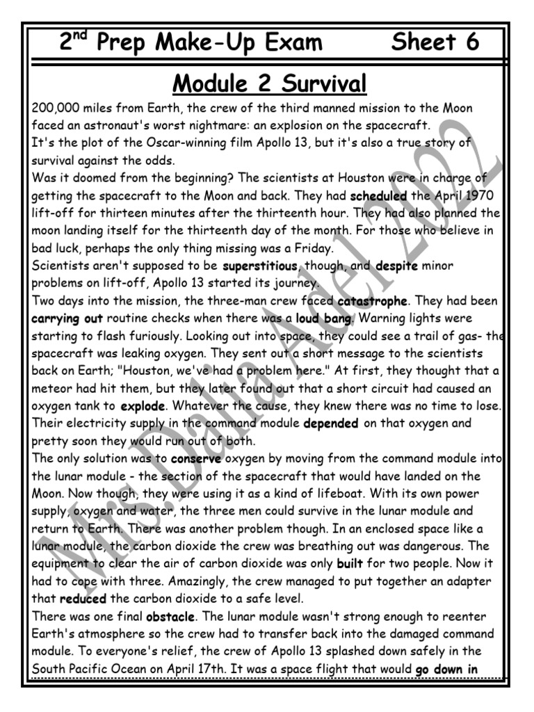 New Upstream Module 2 2nd Prep | PDF | Apollo Program | Apollo Lunar Module