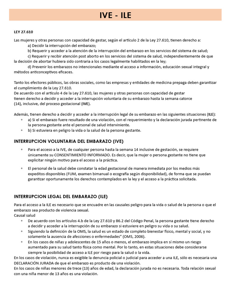 Resumen Ive Ile | PDF | Aborto | El embarazo