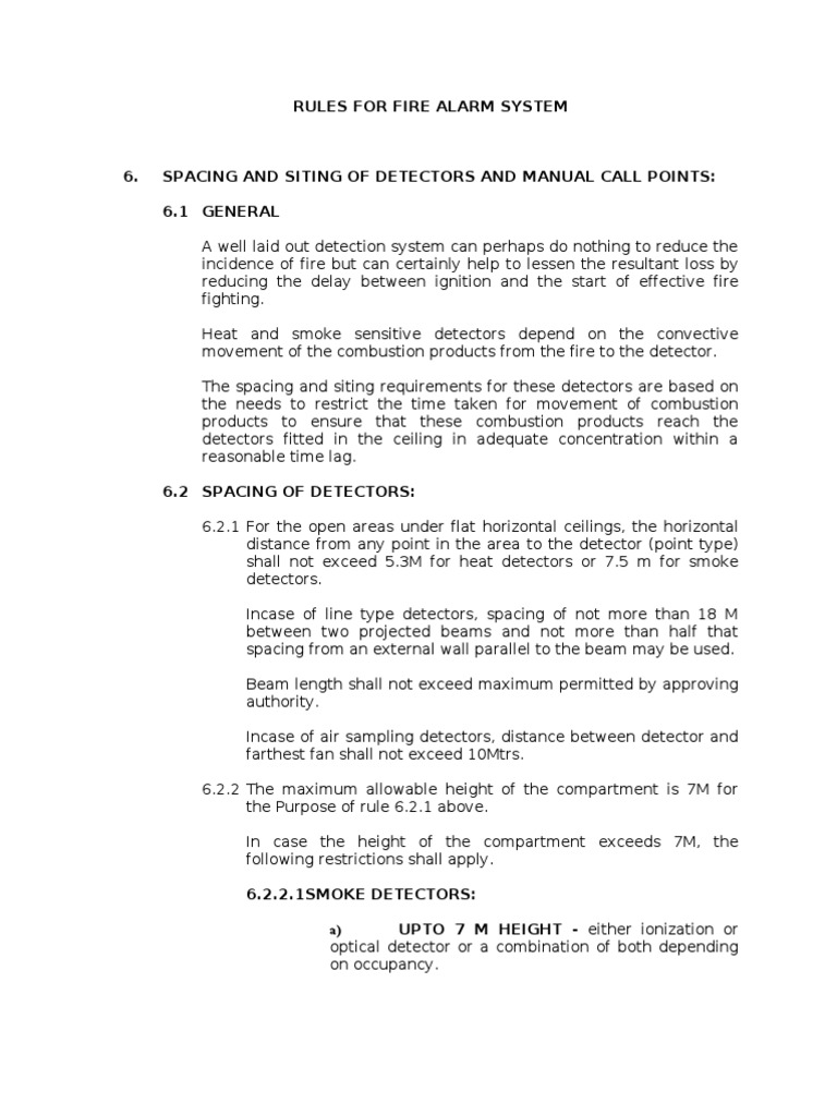 Guidelines For Detector Spacing | PDF | Fires | Smoke