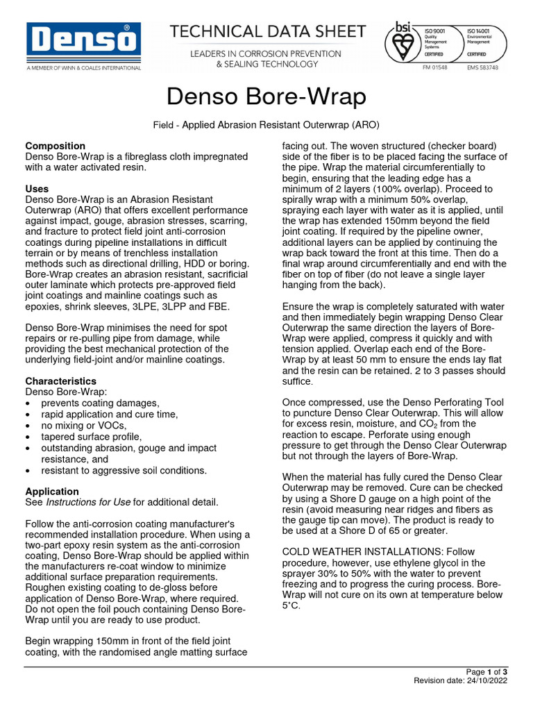Denso Bore Wrap | Download Free PDF | Aluminium Foil | Coating