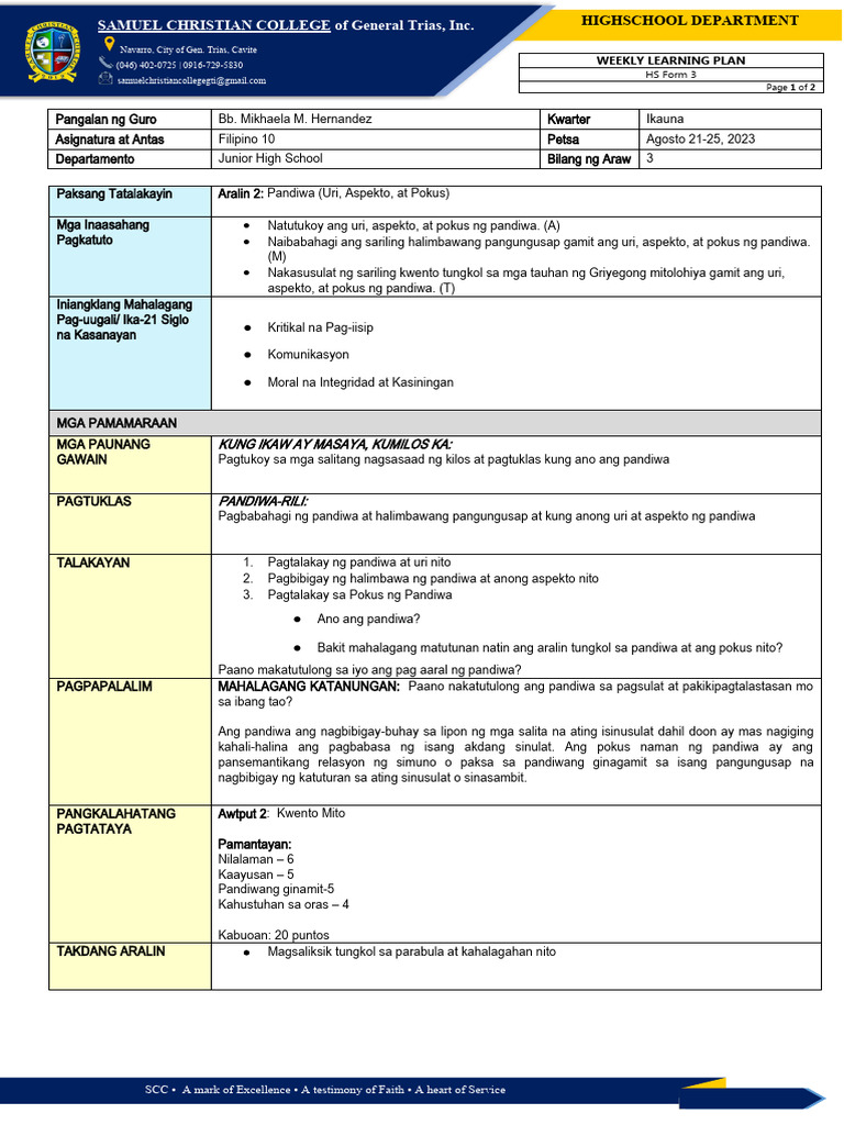 F10 W2 WLP Final | PDF
