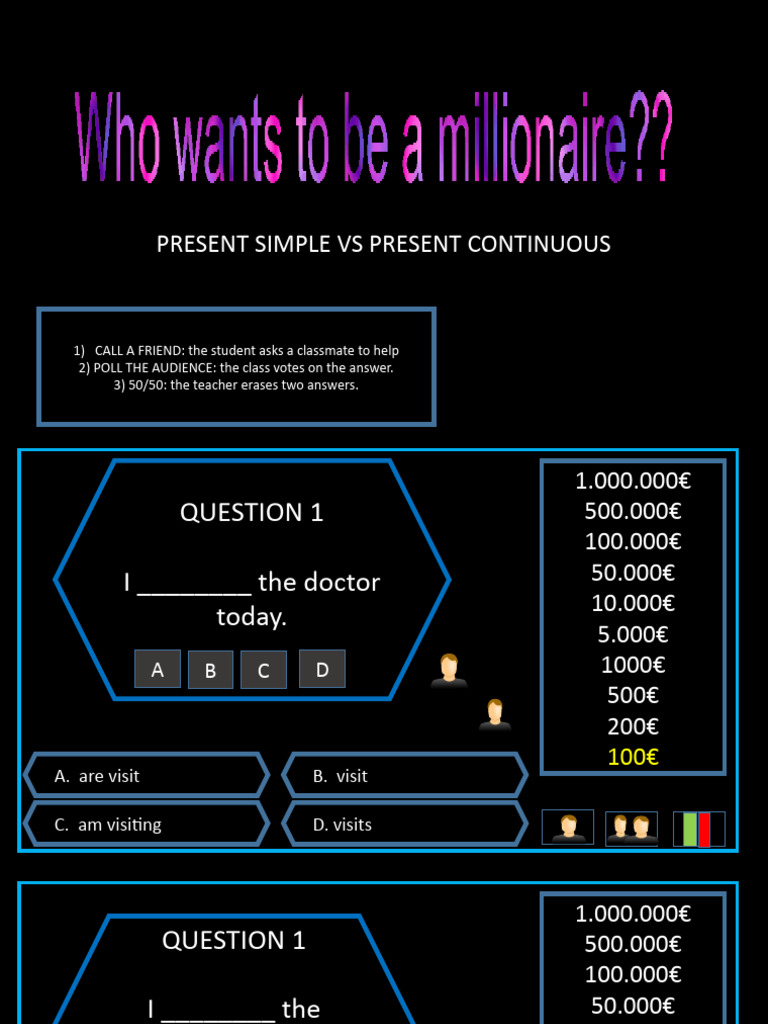 Present Continuous Present Simple Fun Activities Games 86669 | PDF