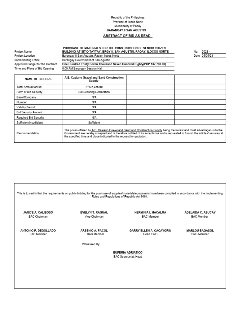 Abstract of BID - Read | PDF