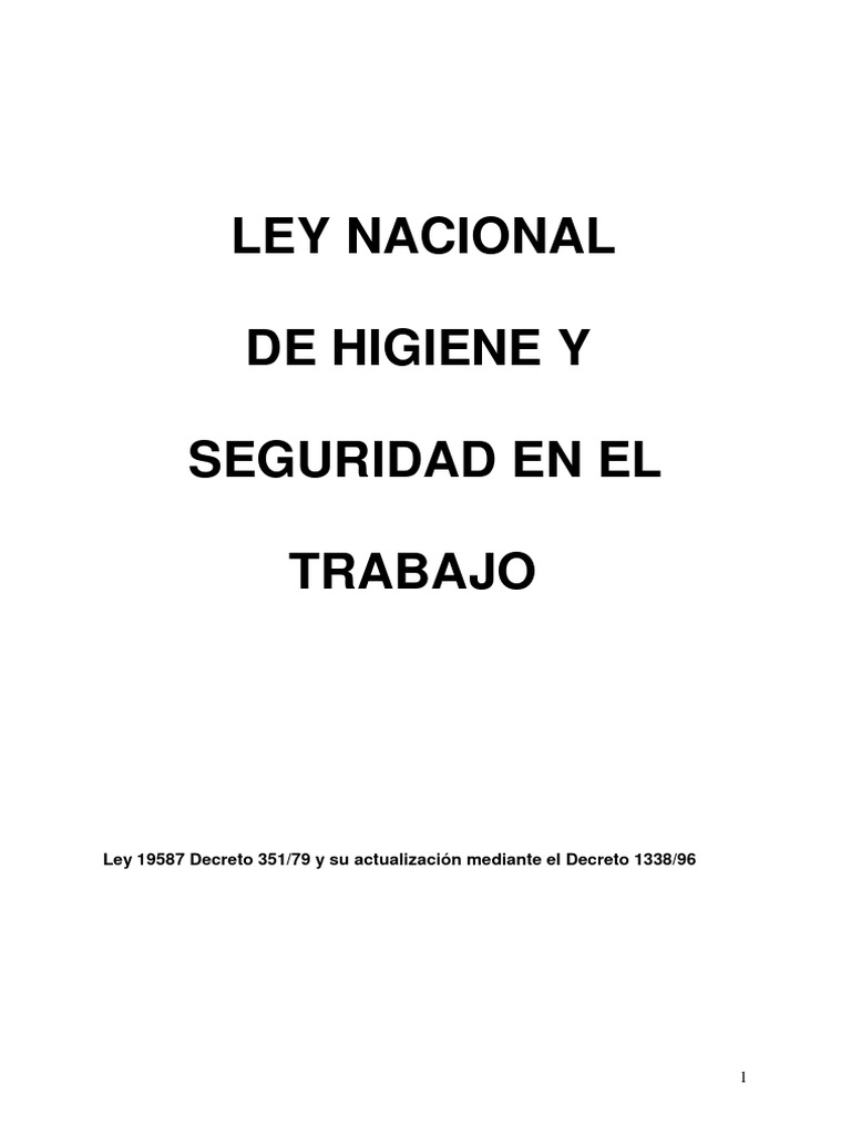 Ley Seguridad e Higiene Actualizada | PDF | Seguridad y salud ocupacional | Cuidado de la salud