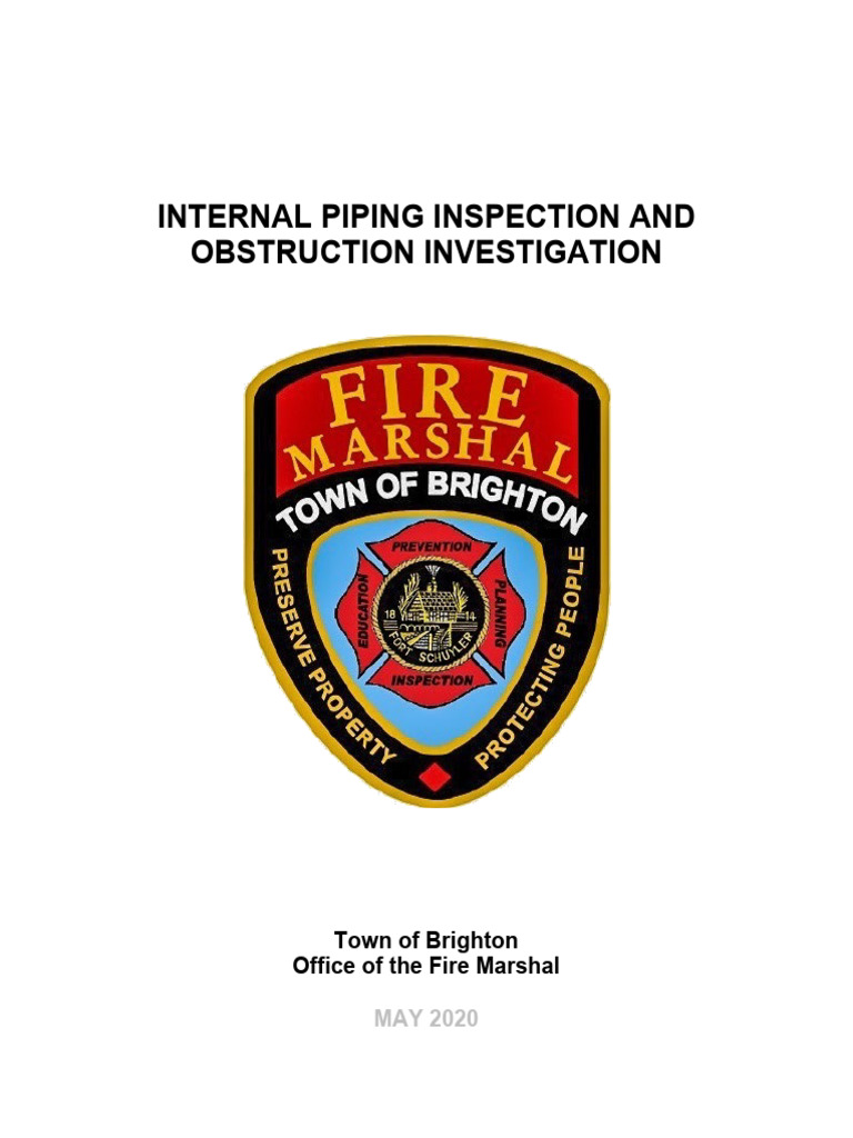 Internal Pipe Inspections and Obstruction Investigations | PDF | Fire ...
