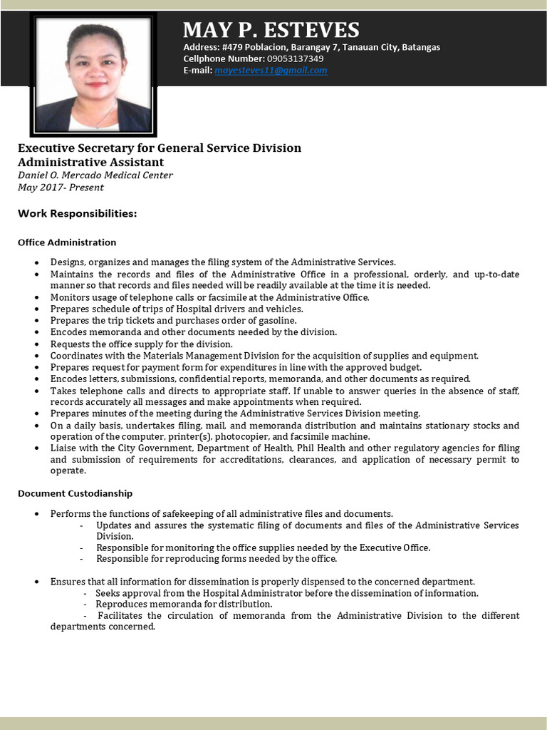 May-Esteves Resume | PDF | Career & Growth