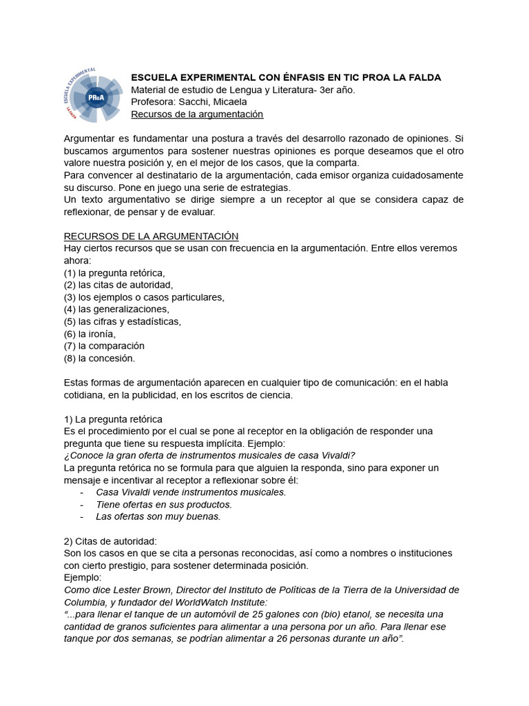 Recursos de Argumentaci-n | PDF | Teoría de la argumentación | Retórica