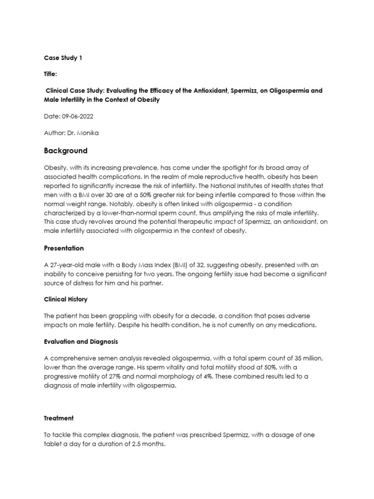 Case Study Written | PDF | Infertility | Comorbidity