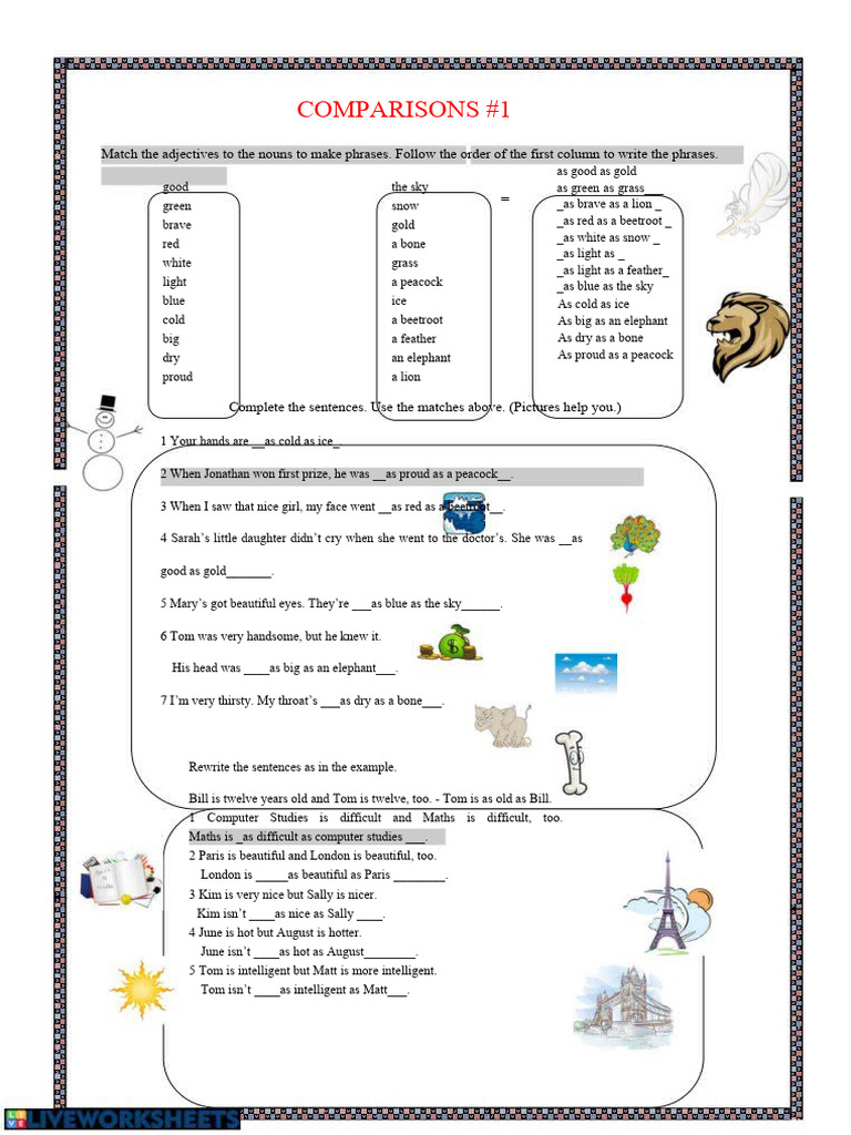 Activity Comparative With As..as | PDF | Morphology | Linguistic Morphology