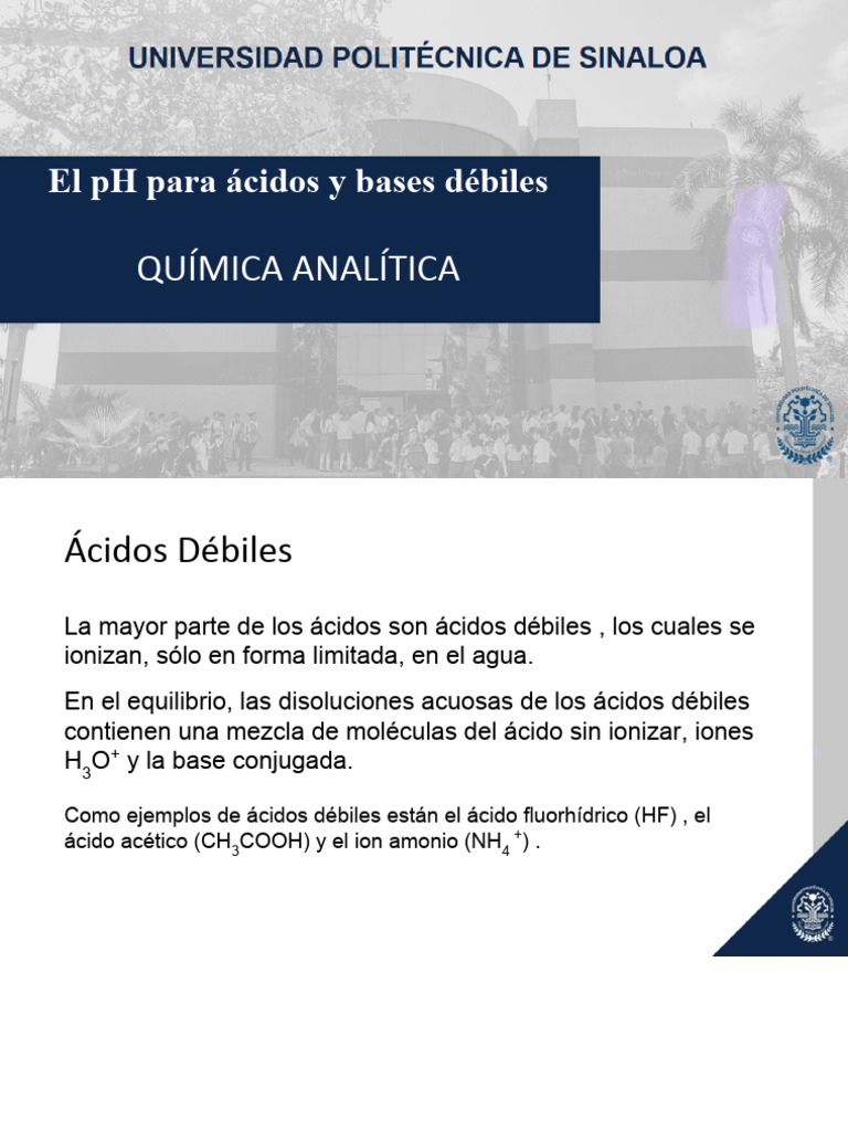 PH para Ácidos y Bases Débiles | PDF