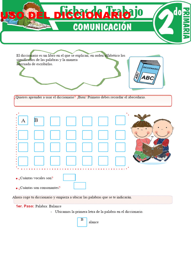 Uso Del Diccionario Para Segundo Grado de Primeria | PDF | Palabra ...