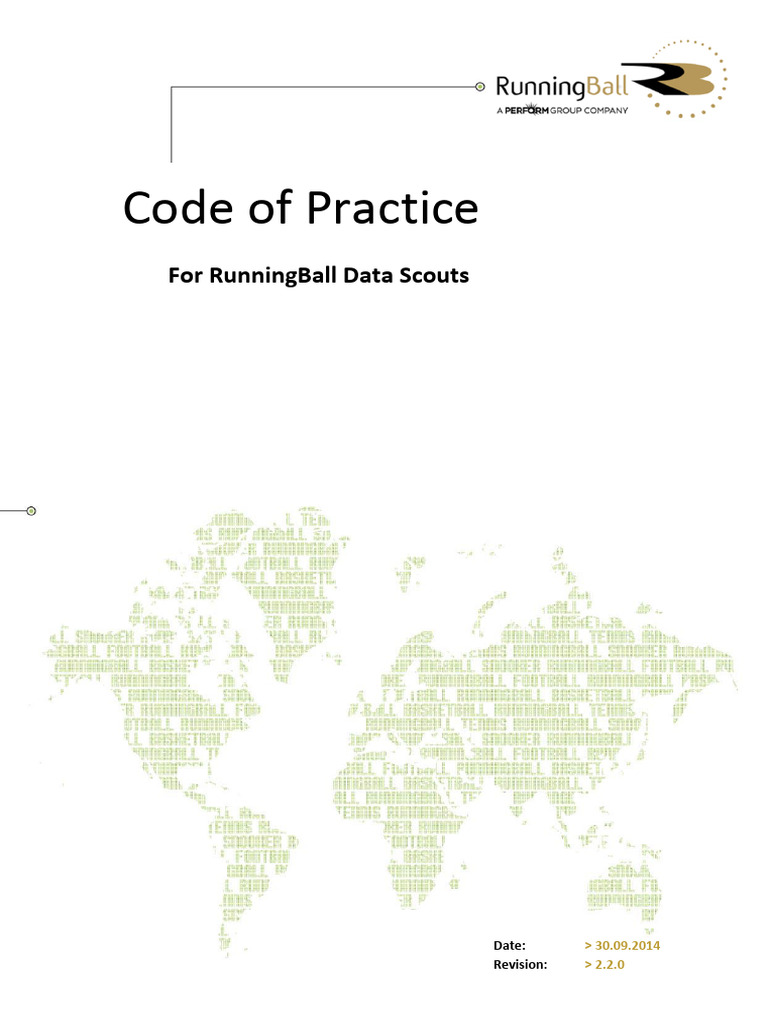 Code of Practice For Runningball Data Scouts 2.2.0 | PDF | Personal Digital Assistant | Taxes