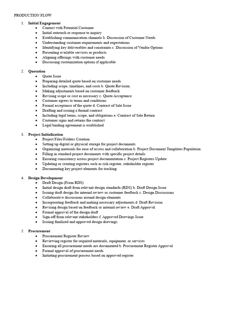PRODUCTION FLOW | PDF | Procurement | Specification (Technical Standard)