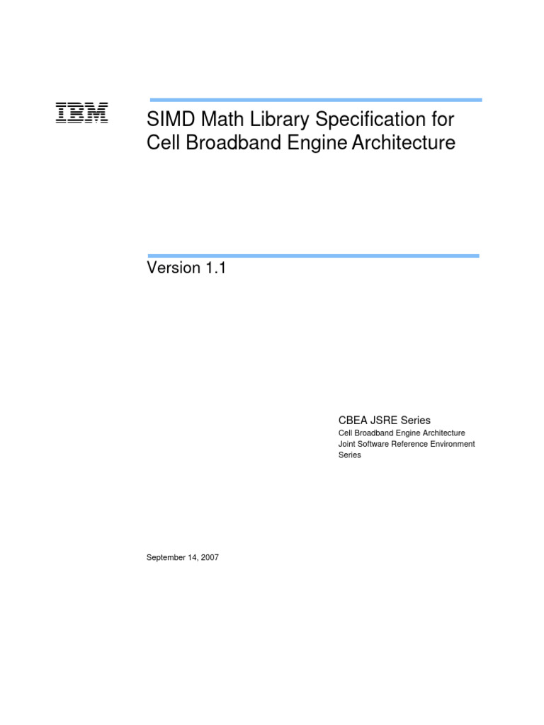 SIMD Library Specification For CBEA 1.1 | PDF | Rounding | Parameter (Computer Programming)