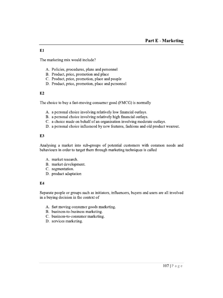 E1 Exam Practice Kit 5 | PDF