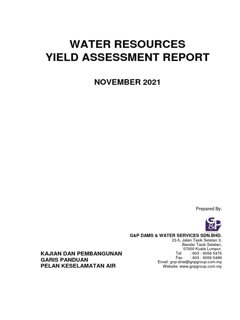 Water Resources Yield Assesment Report | PDF | Water | Geographic ...