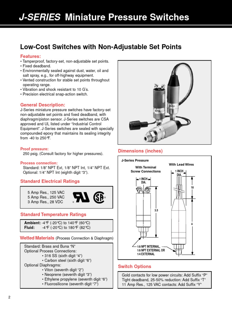Catalog Miniature Pressure Series J Asco en 4279502 | PDF | Switch ...