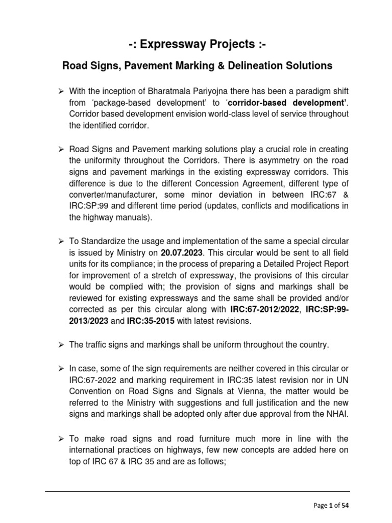 Expressway Guidelines Draft R15 21.12.2023 | Download Free PDF ...