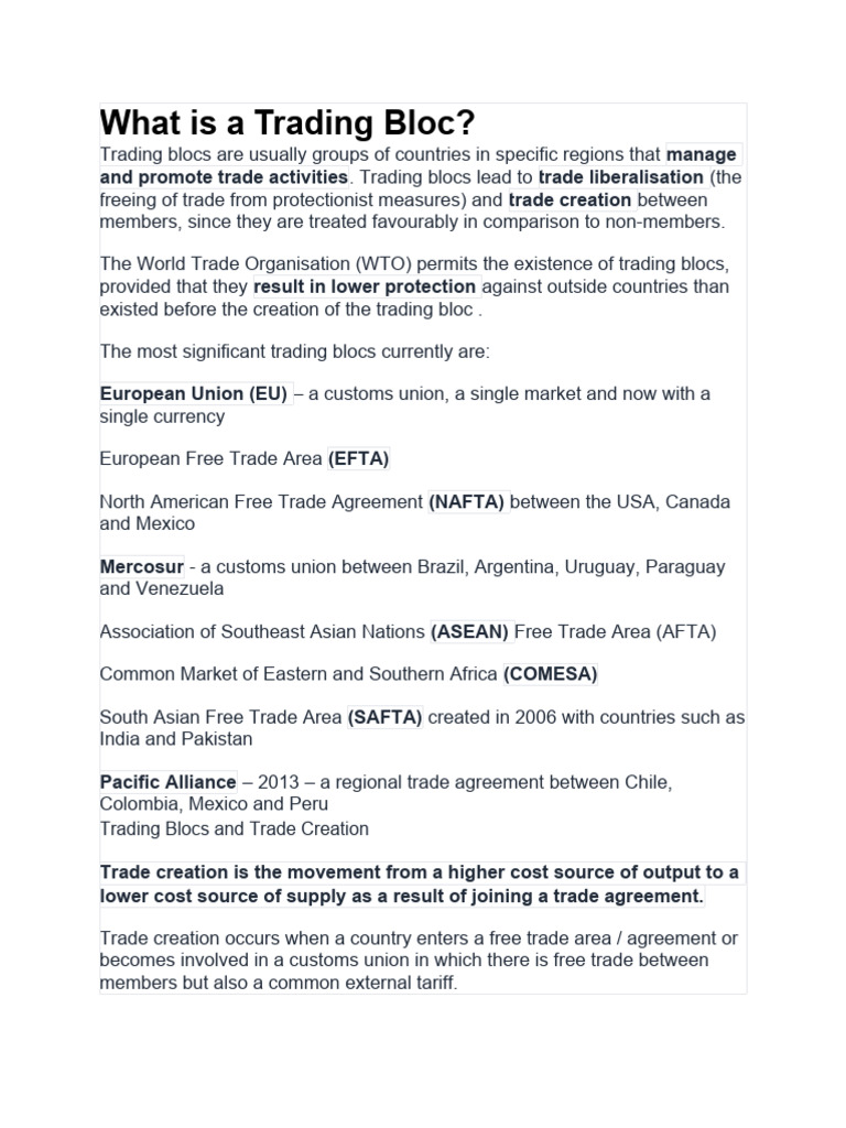 What Is A Trading Bloc | PDF