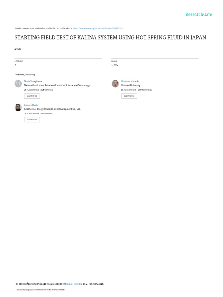 STARTING_FIELD_TEST_OF_KALINA_SYSTEM_USING_HOT_SPR | PDF | Power ...