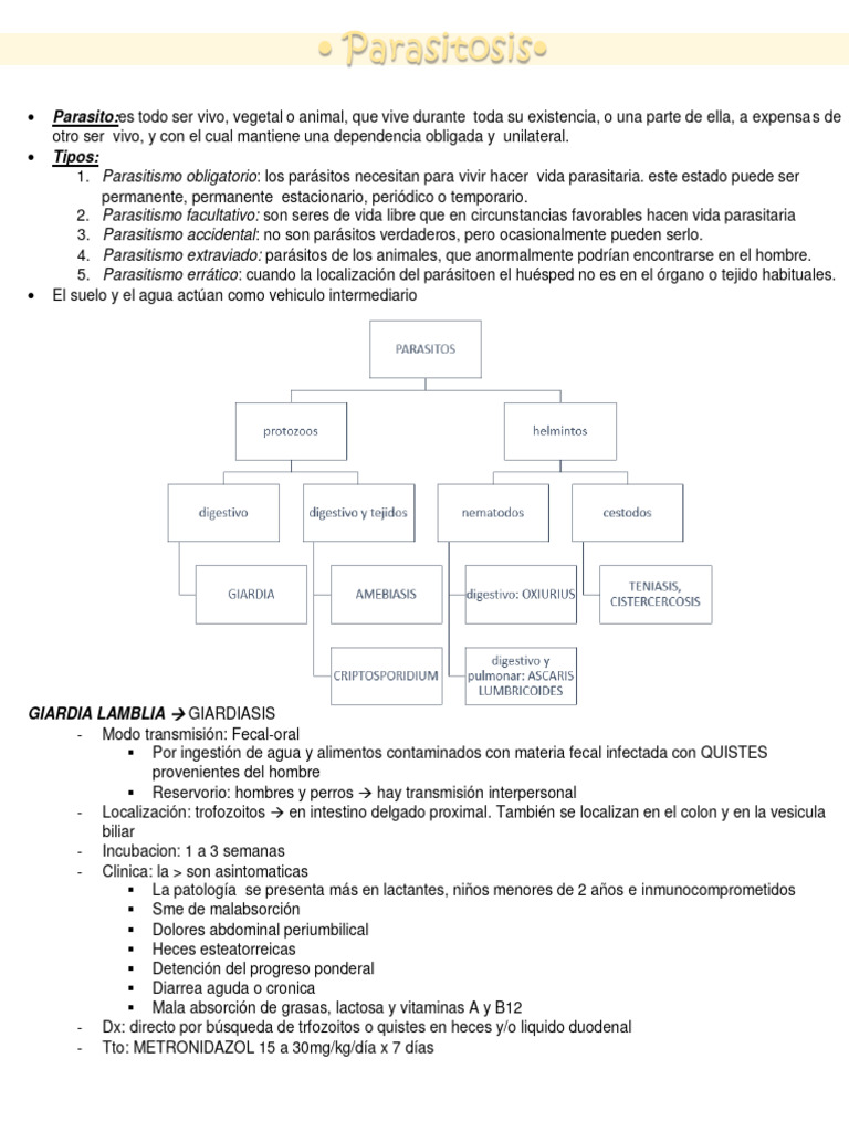 PARASITOSIS | PDF | Heces | Gastroenterología