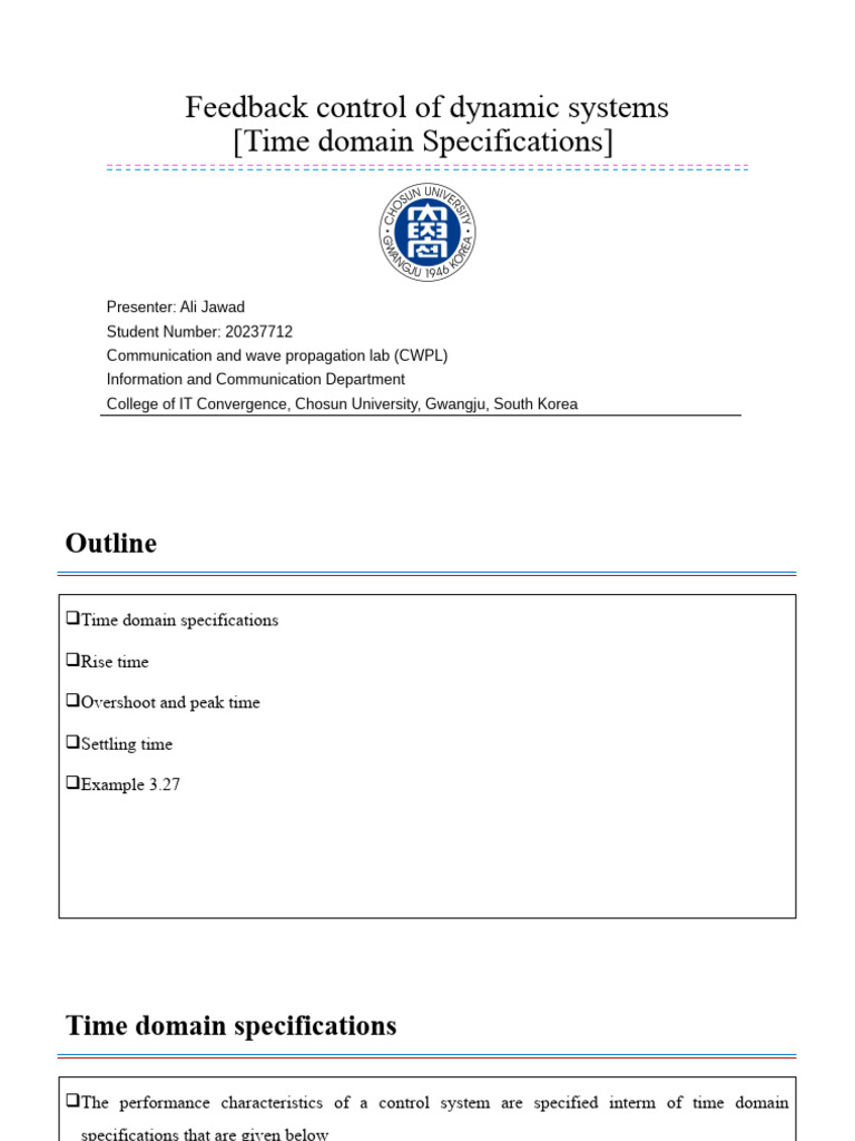 Time Domain Specifications in Control Systems | PDF | Damping | Signal ...