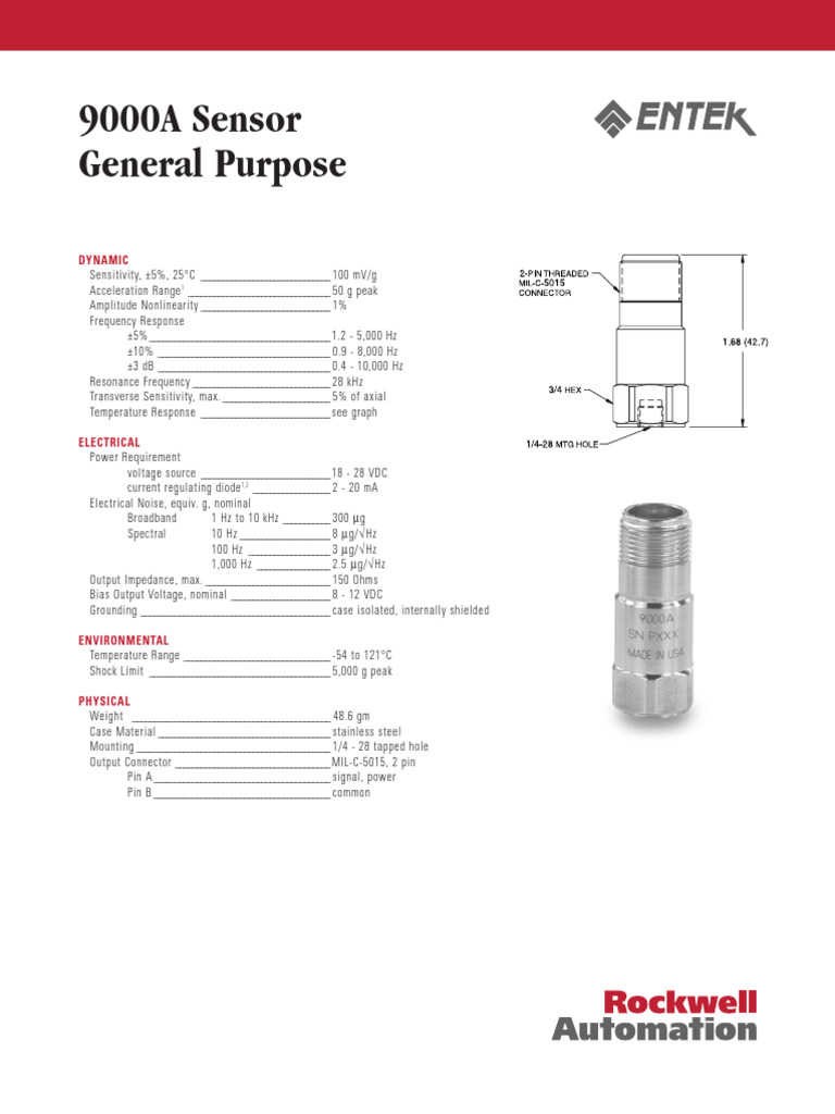 9000A Sensor General Purpose | PDF | Electricity | Telecommunications ...
