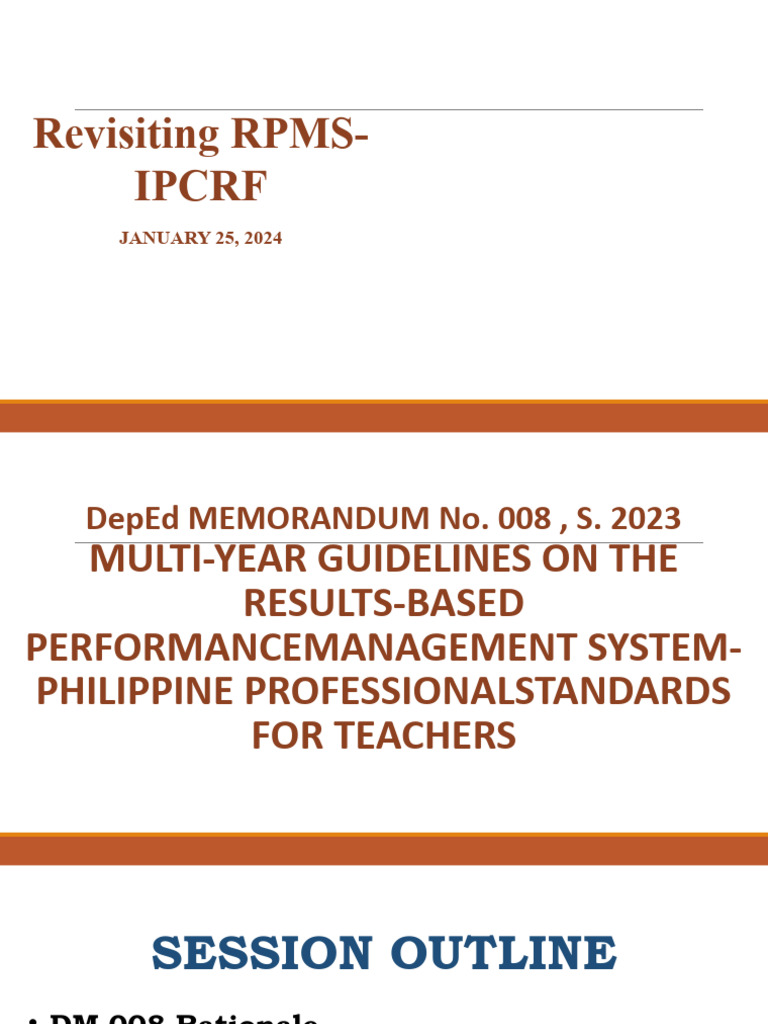 ORIENTATION-ON-RPMS-2023-2024 | PDF | Classroom | Teachers
