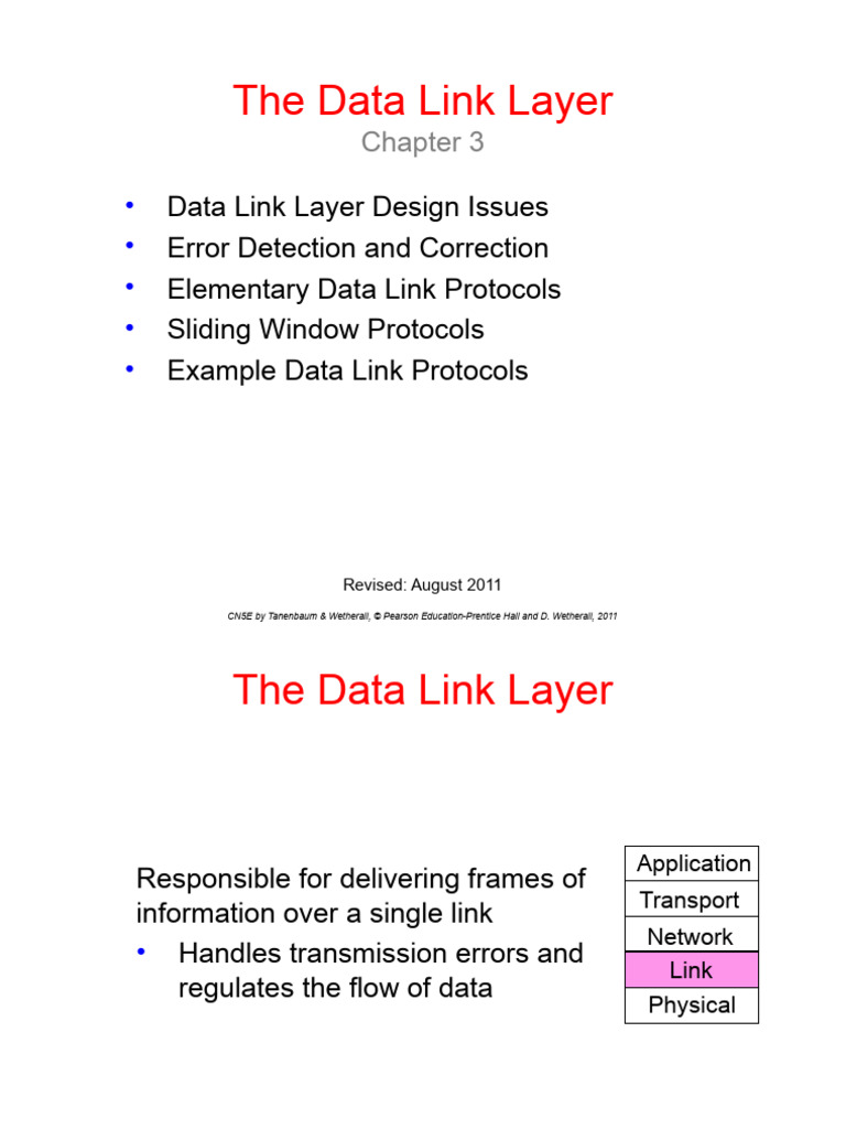 CNE Lec3 Chapter3-DataLinkLayer (Reading) | PDF | Error Detection And Correction | Asynchronous ...