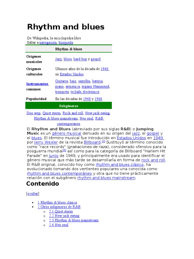 Rhythm and Blues | PDF | Ritmo y blues | Blues