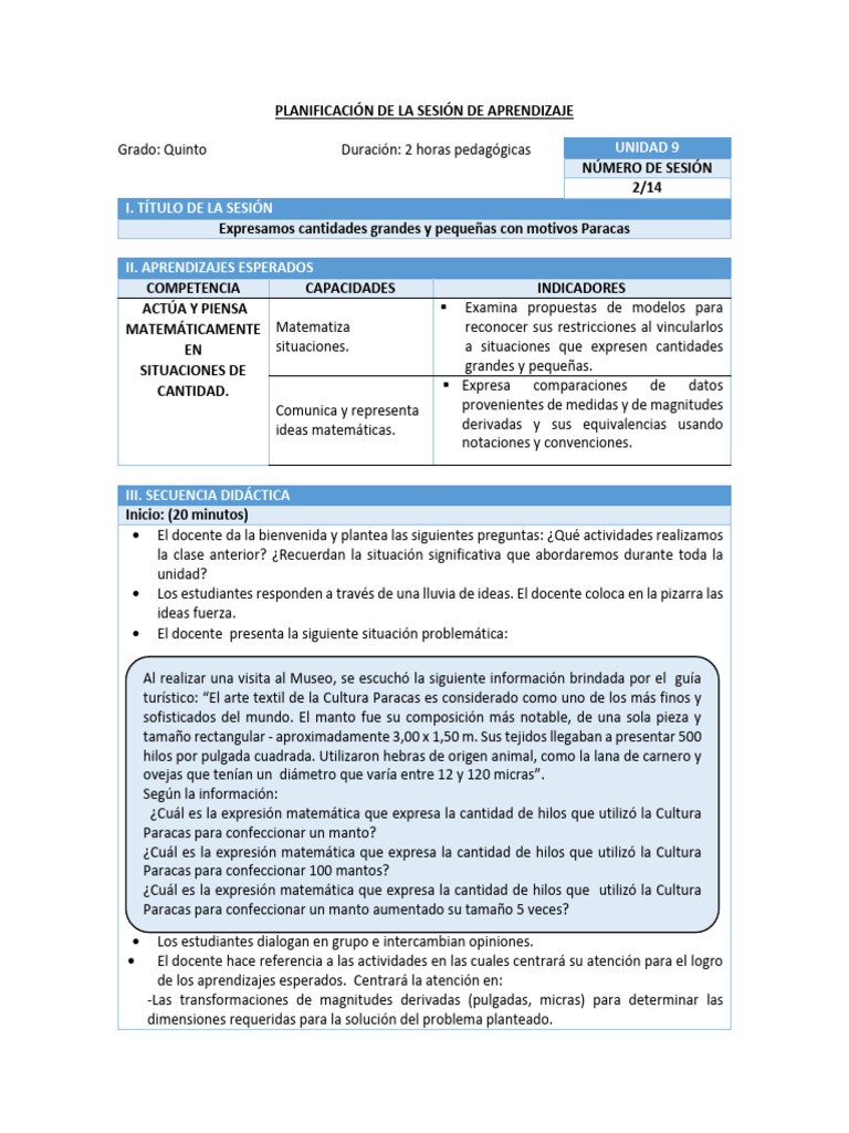 Mat5-U9-Sesion 02 | PDF | Matemáticas