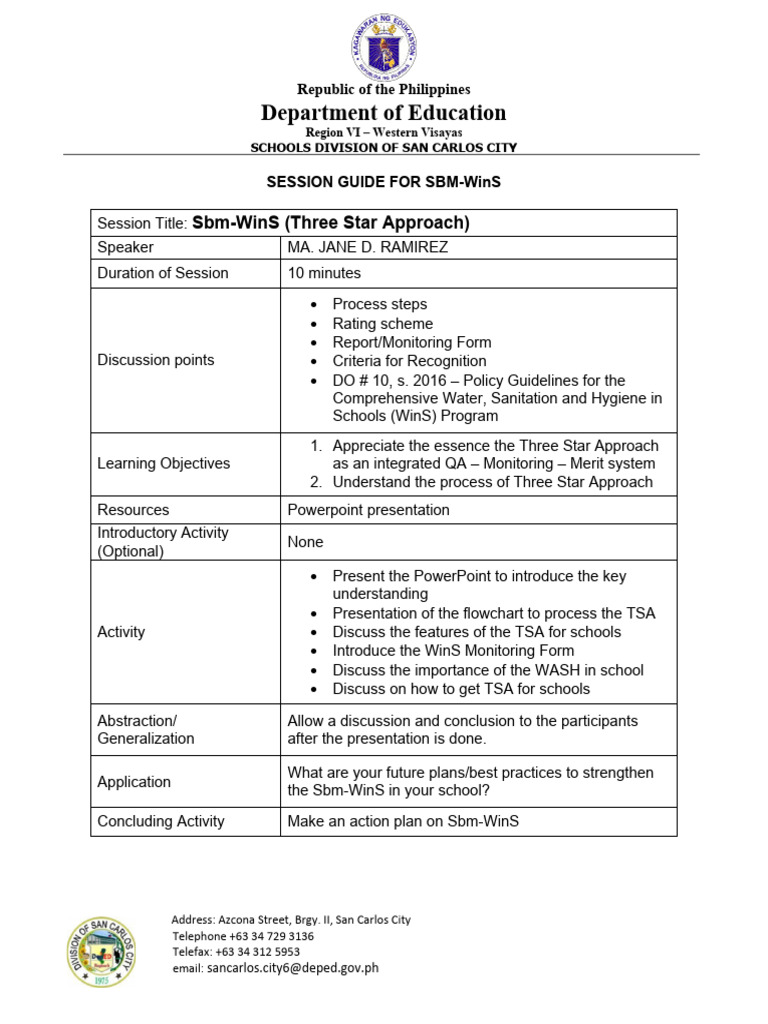 SESSION GUIDE - SBM-WinS | PDF