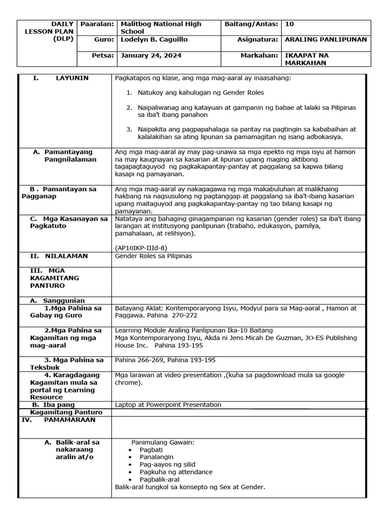 Cot Demo Q4. LP Ap10. | PDF