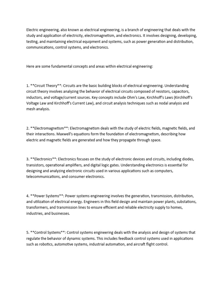 Electric Engineering | Download Free PDF | Electrical Network | Electronics Electric Engineering | Download Free PDF | Electrical Network | Electronics