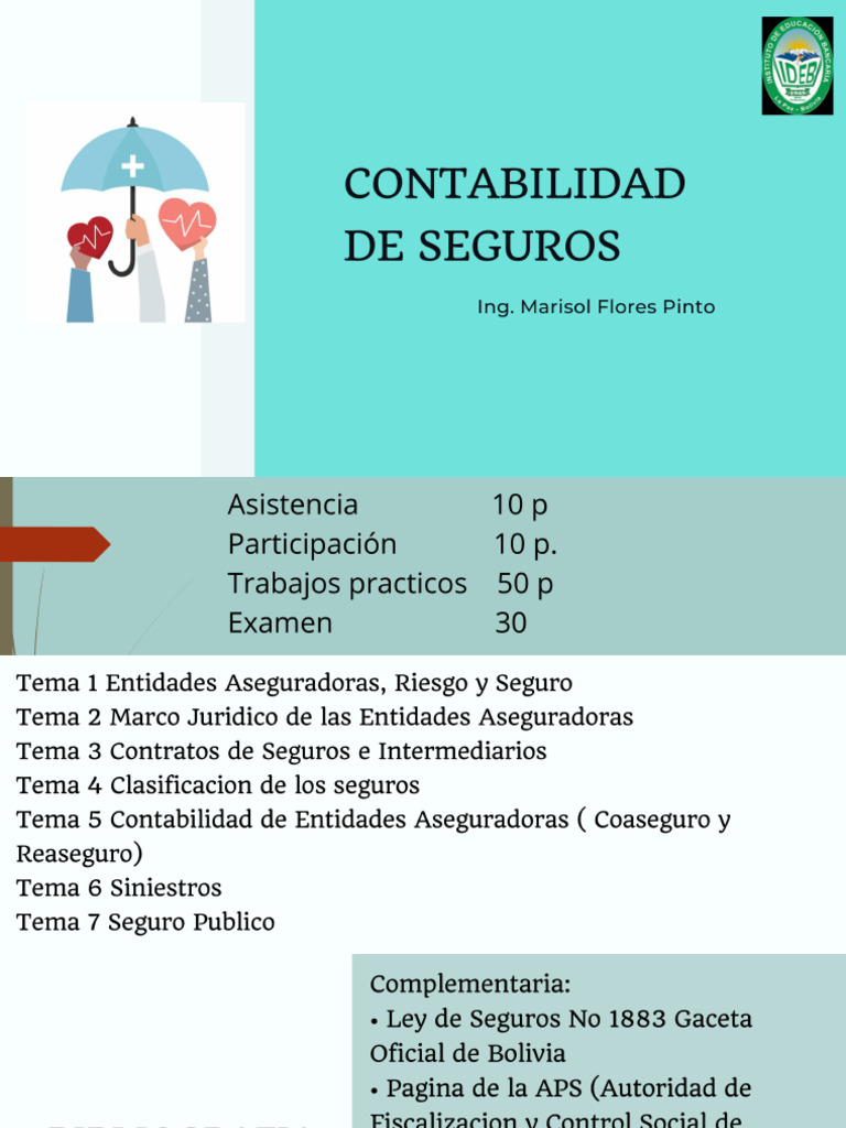 Contabilidad de Seguros-T1 | PDF