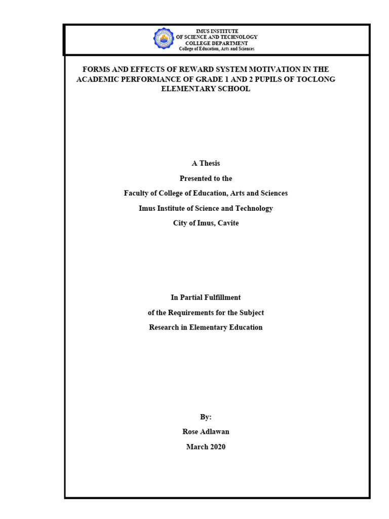 Finished Thesis Rose 3 16 | PDF | Motivational | Motivation